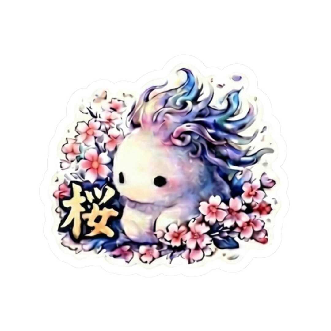 Sakura Japanese Sticker | Cute Spiritual Creature With Cherry Blossoms ...