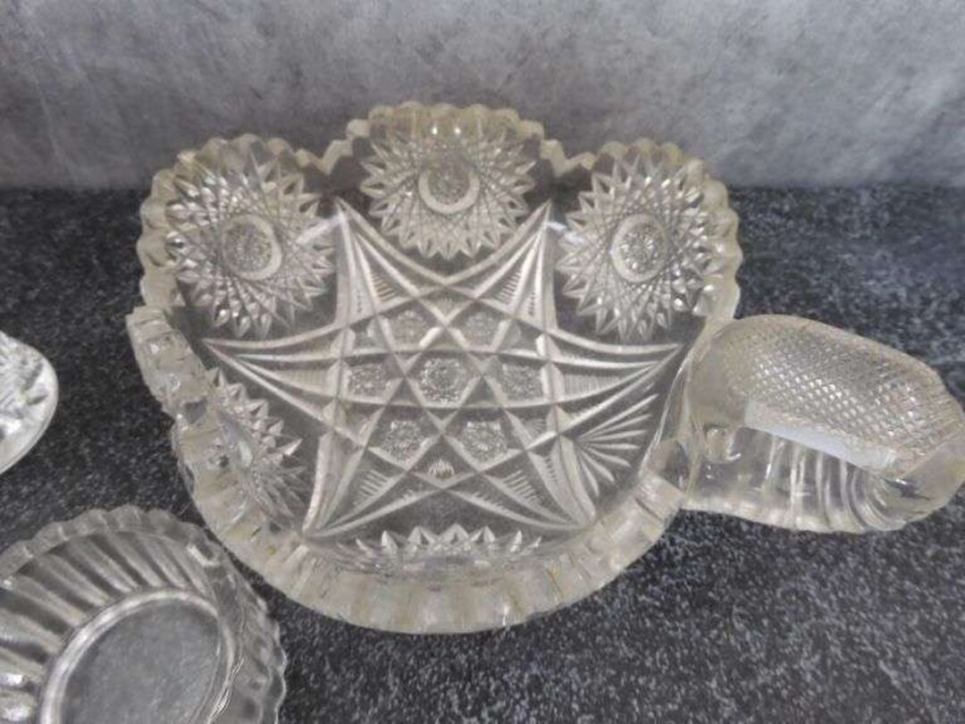 Cut Glass Candy Dish With Handle - Etsy