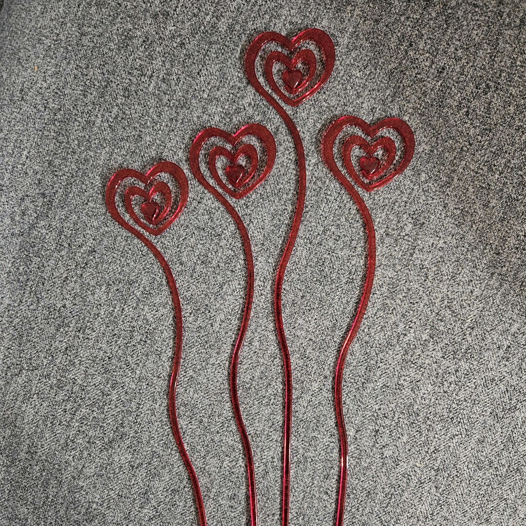 Plastic Red Heart Picks - Etsy