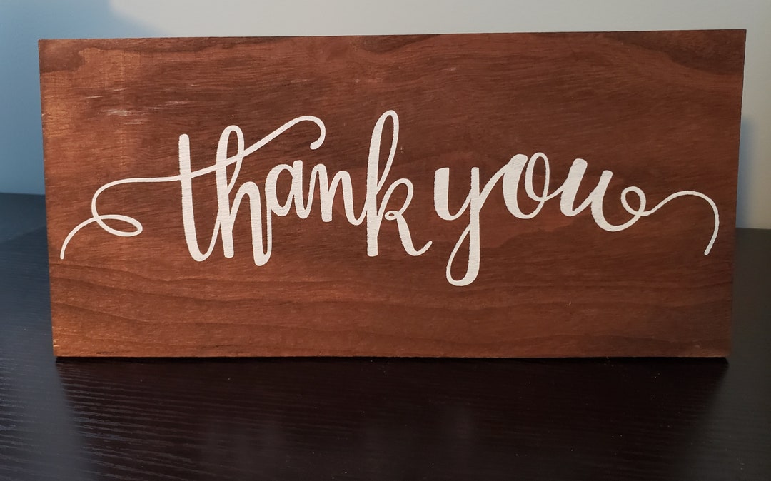 Wooden Thank You Sign - Etsy
