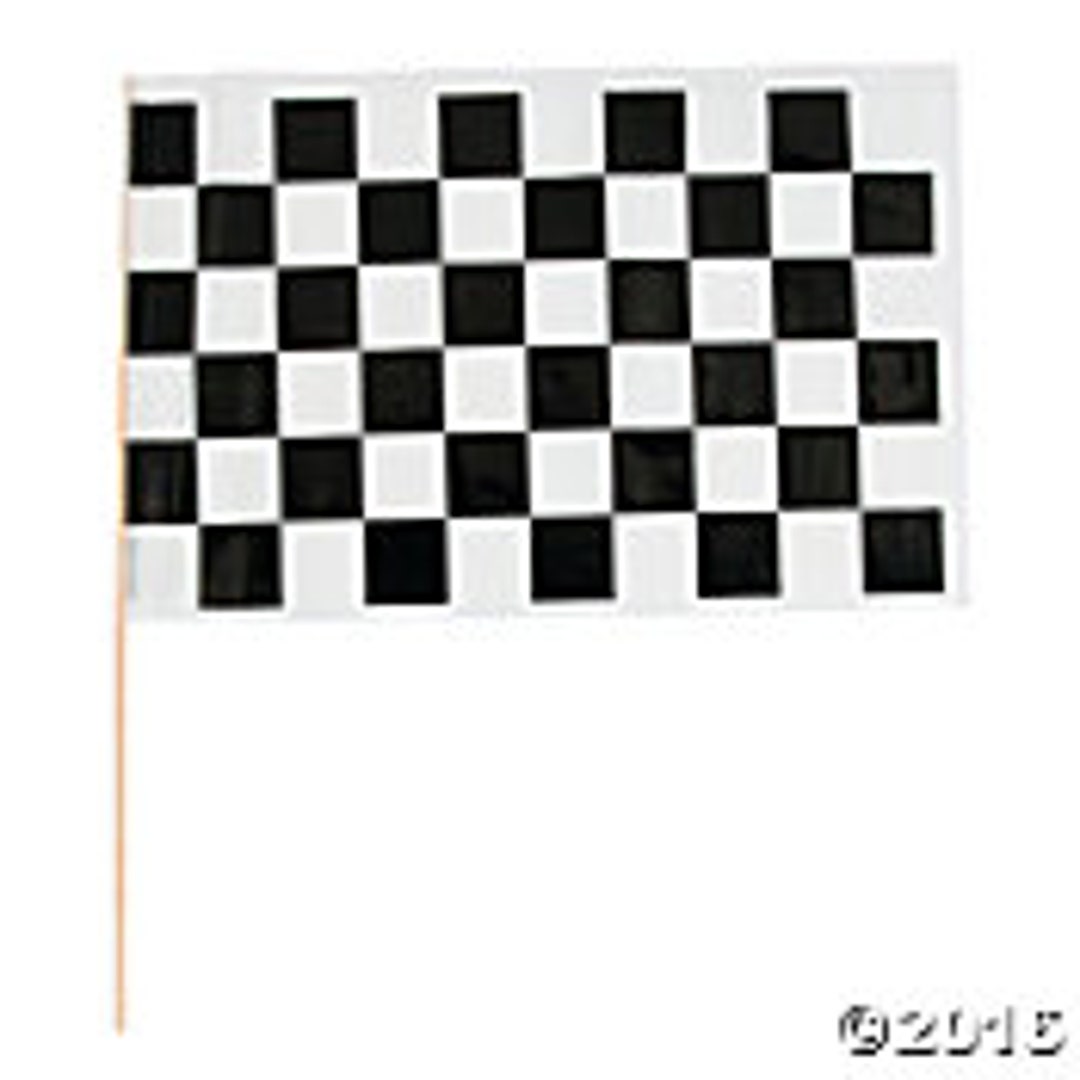 Black and White Checkered Flags - TWO - Etsy