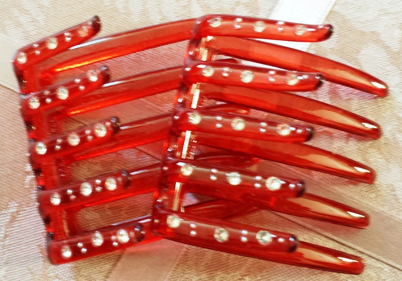 Rhinestone Hair Comb Set - Etsy