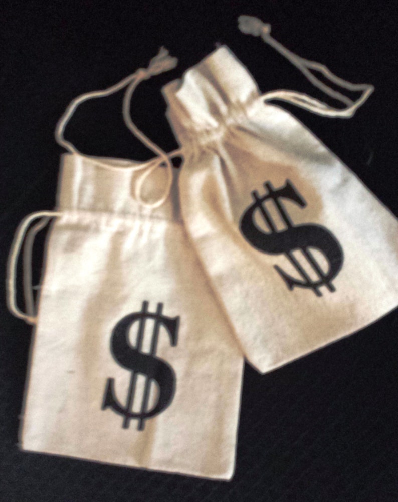 Mini Canvas Money bags SIX | Etsy