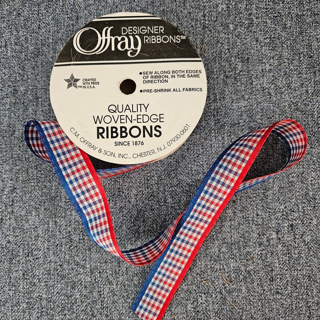 Red White Blue Checkered Ribbon 4 3/4 Yards - Etsy
