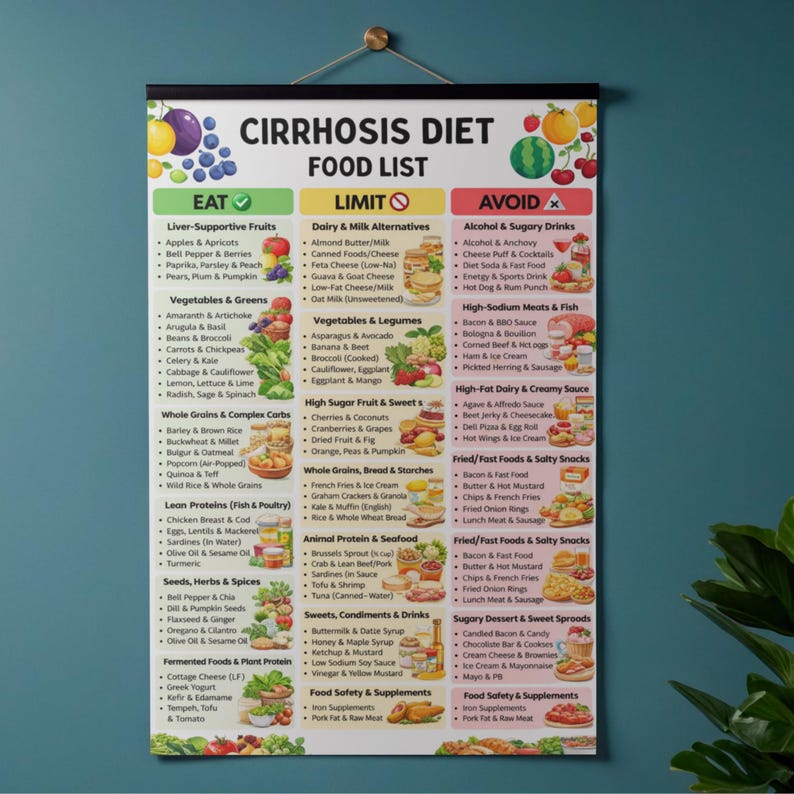 Cirrhosis Diet Food List, Low Sodium, Cirrhosis Grocery List, Liver ...