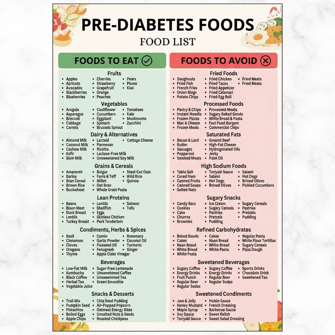 Pre Diabetes Food List, Prediabetic Foods, Low Sugar Food Meal Plan ...