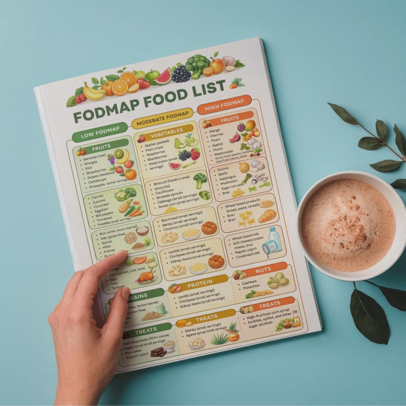 Low Fodmap Food Chart for IBS, Gluten-free Grocery List PDF, Printable ...