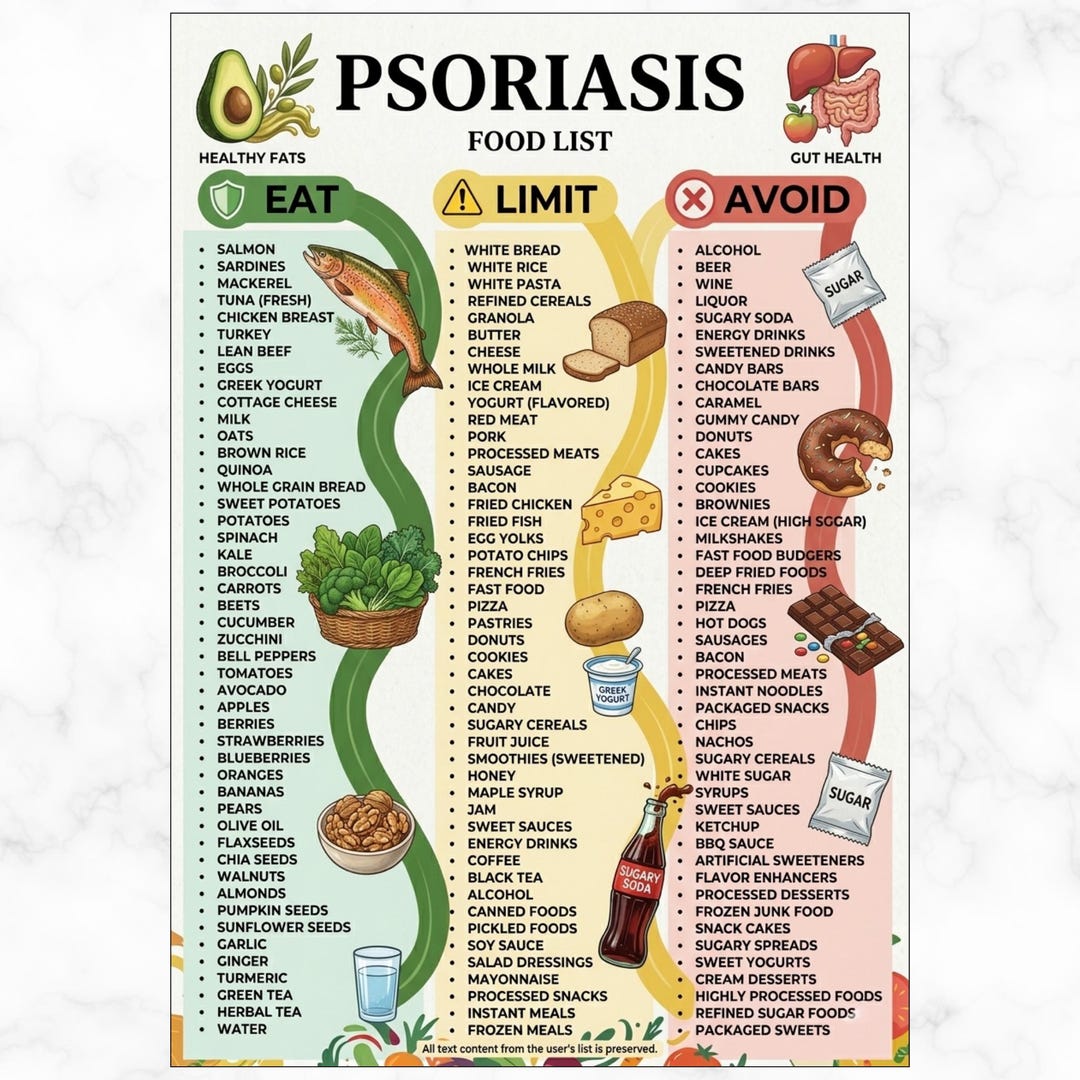 Psoriasis Food List, Psoriasis Diet Foods, Foods to Avoid Psoriasis ...