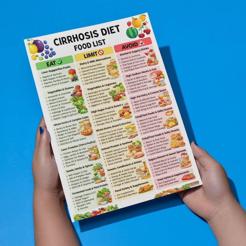 Cirrhosis Diet Food List, Low Sodium, Cirrhosis Grocery List, Liver ...