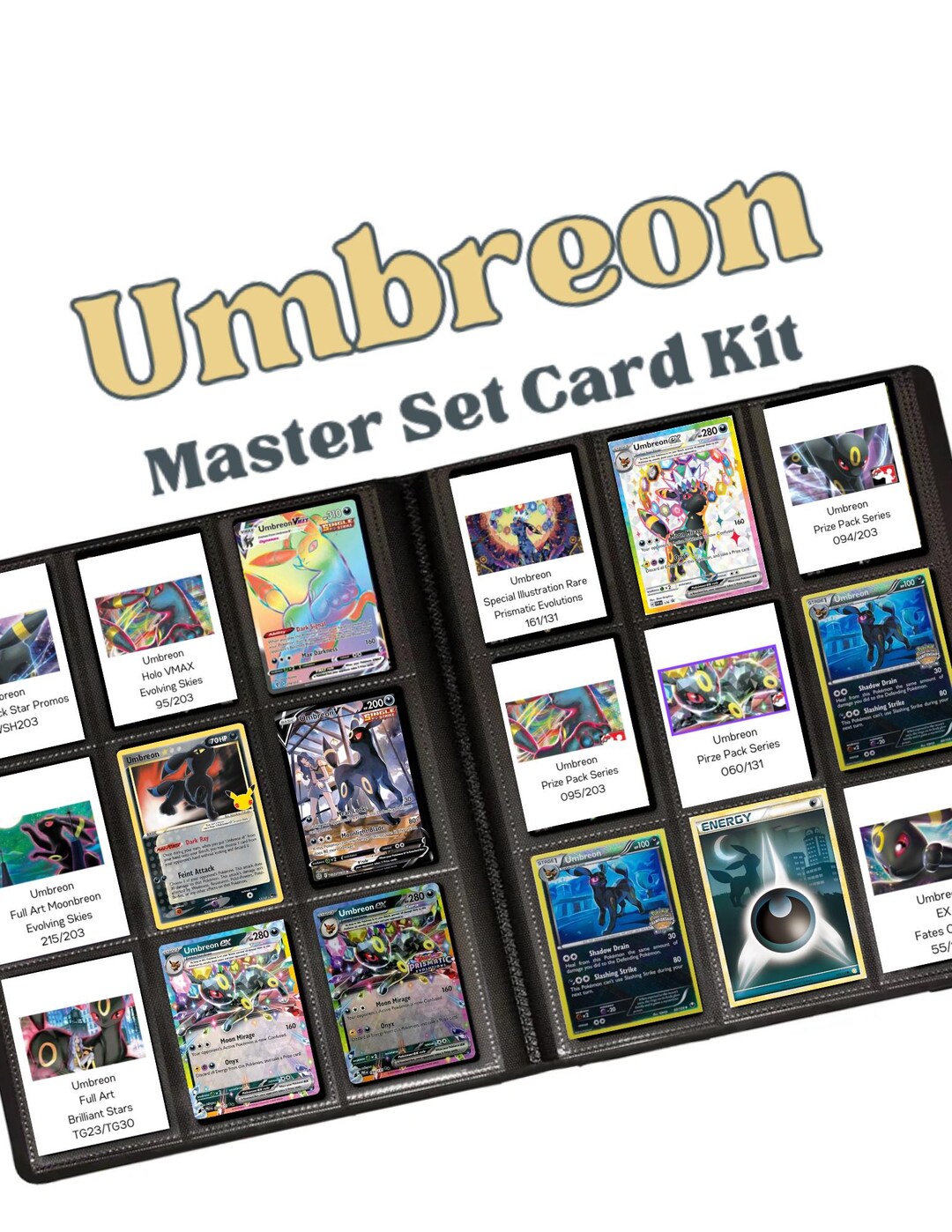 Pokemon: Umbreon Master Set Card Kit List - Etsy