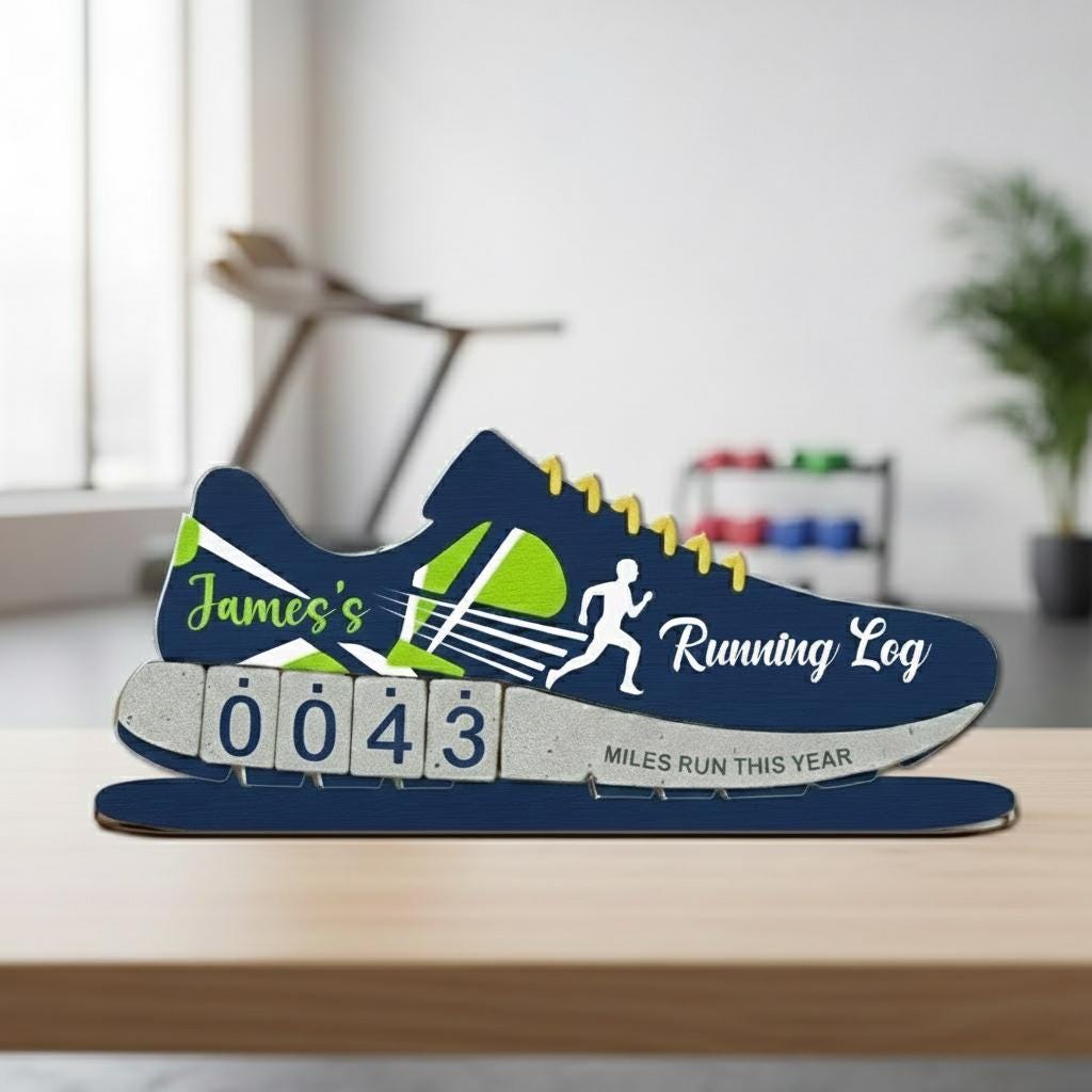 Personalized Wooden Running Miles Tracker, Runner Gift - Etsy