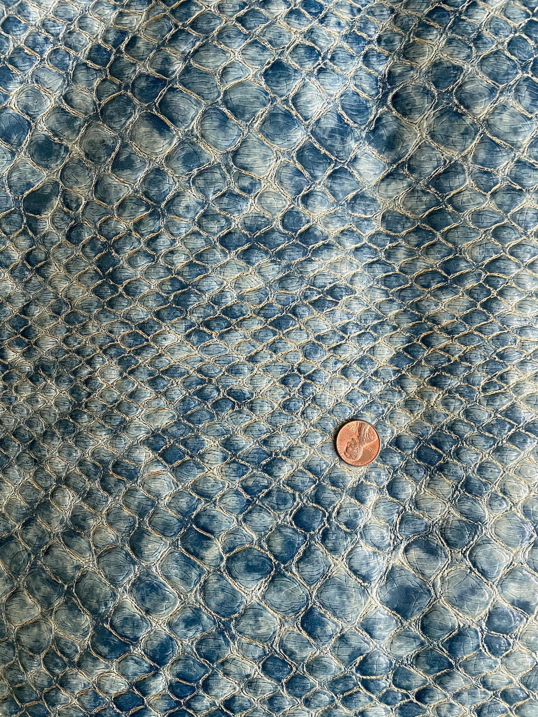 Snake Embossed Vinyl - Blue & Gold - Etsy