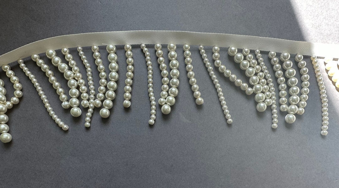 Glass Pearl Beaded Fringe - Etsy
