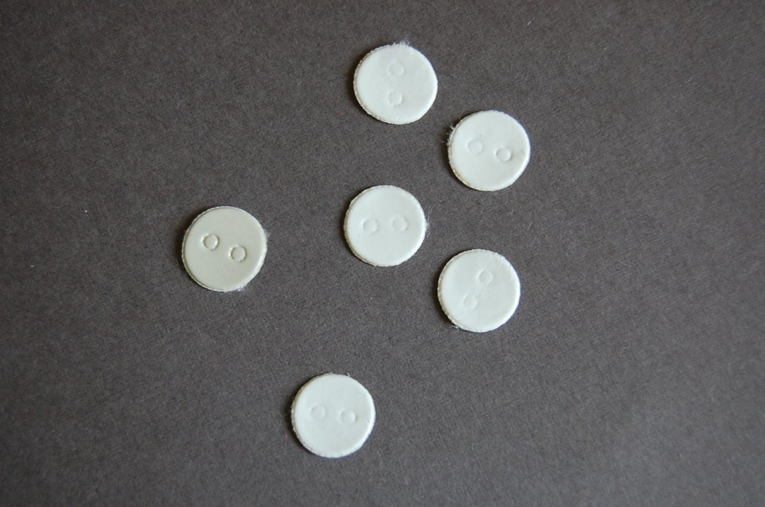 6pc - White Vinyl Die Cut Button Applique - Etsy