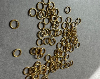 11mm Large Antiqued Gold Jump Rings Textured Jump Ring Brass - Etsy
