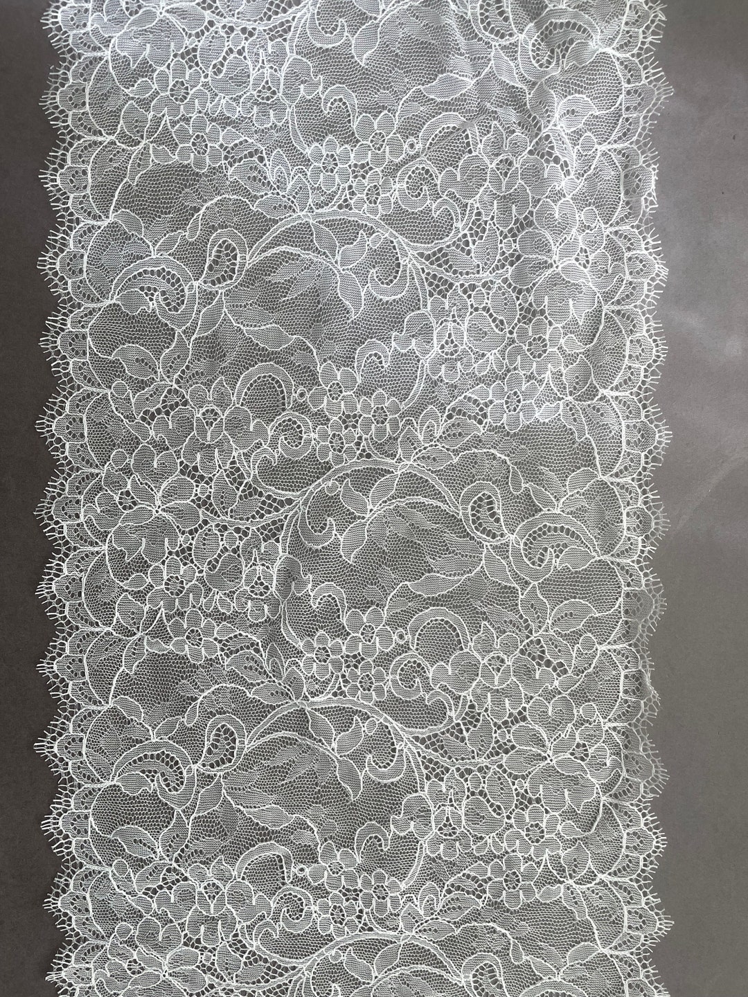 White Floral Scrolls Lace Band - Etsy