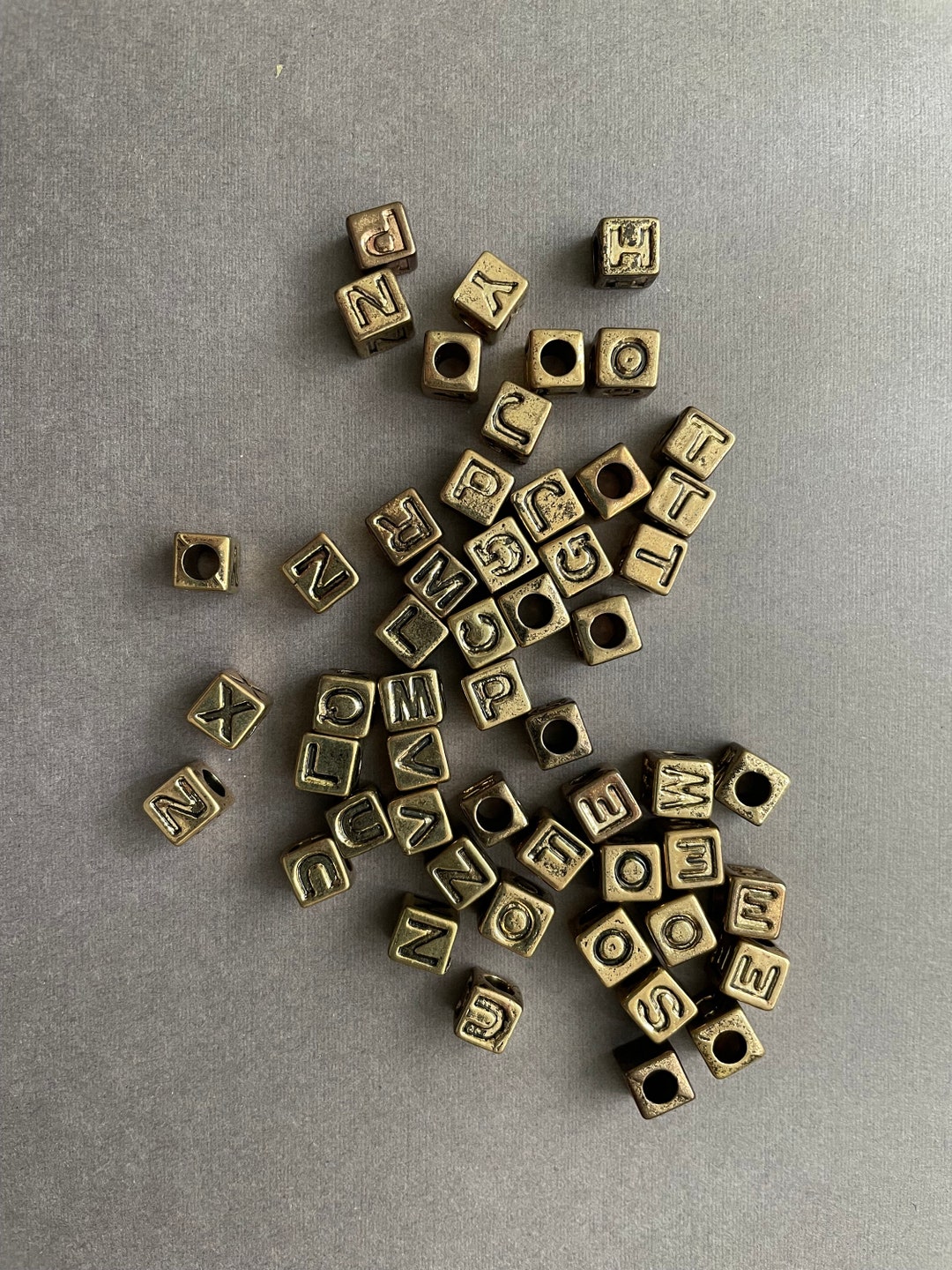 Brass Alphabet Pony Bead - Etsy