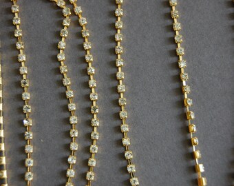 Rhinestone SS18 Brass Chain Set With 4.2mm Crystal Coloured - Etsy