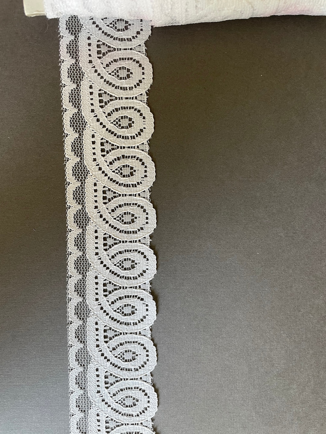 White Corded Scroll Lace Trim - Etsy