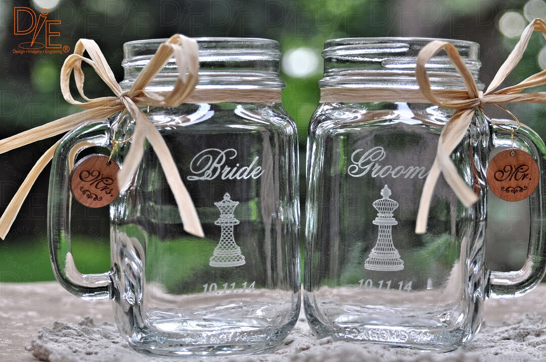 King and Queen Chess Customizable Mason Jars by Design Imagery ...