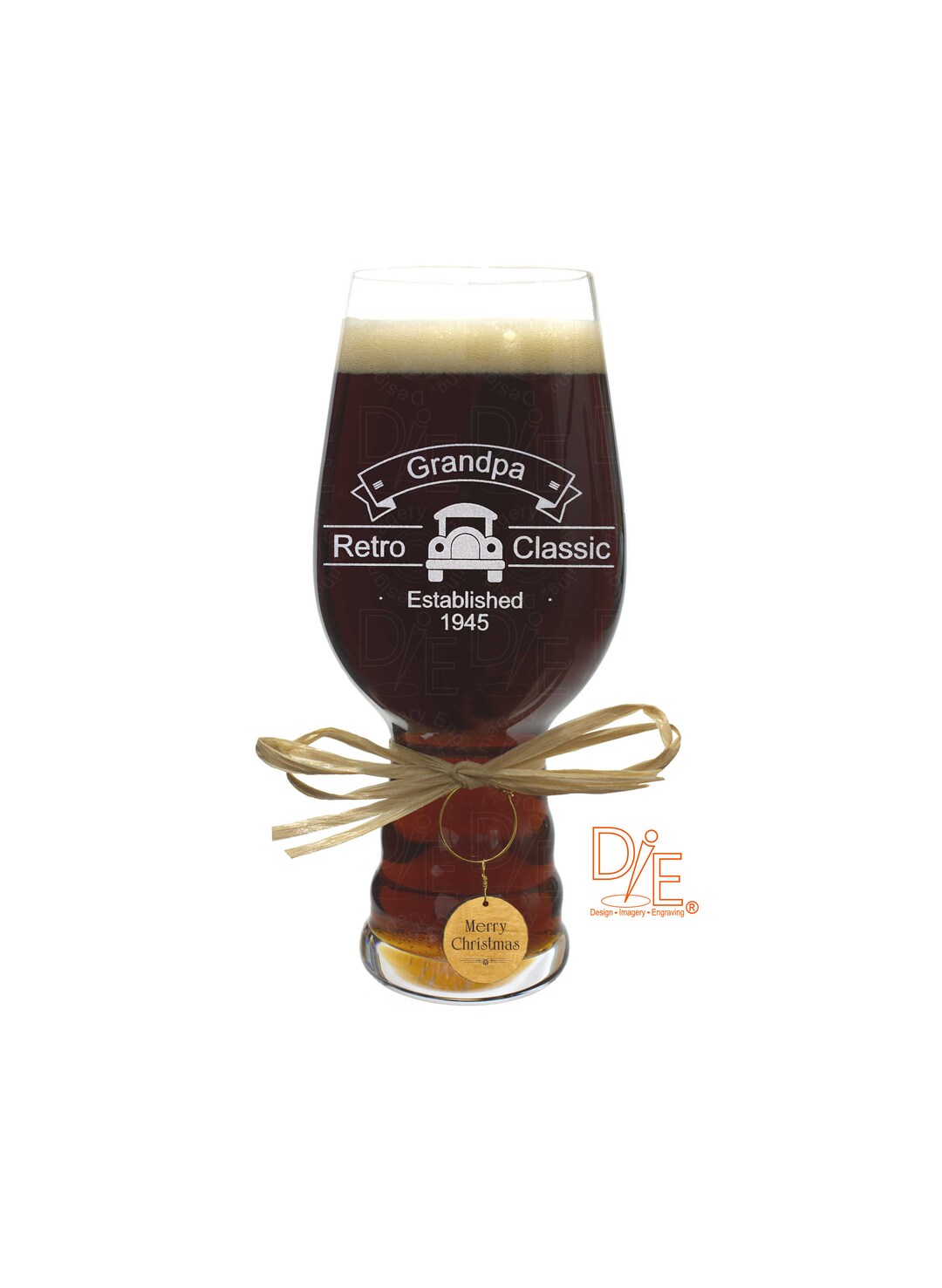 Crystal IPA Beer Glass Classic Car With Established and Year - Etsy