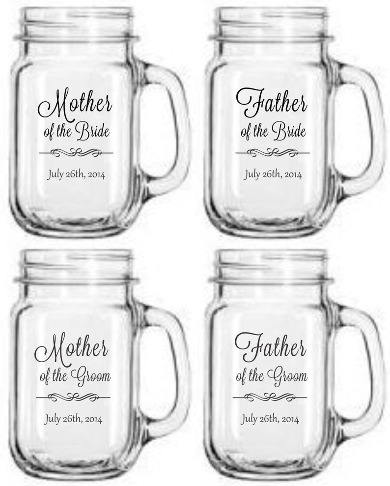 Engraved Mason Jars Set of 2 Thank You Wedding Gift for | Etsy
