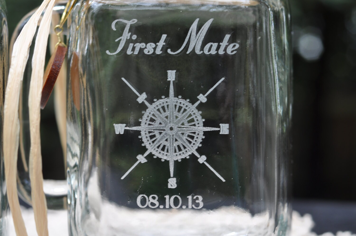 Compass Rose Mason Jars for Captain and First Mate | Etsy