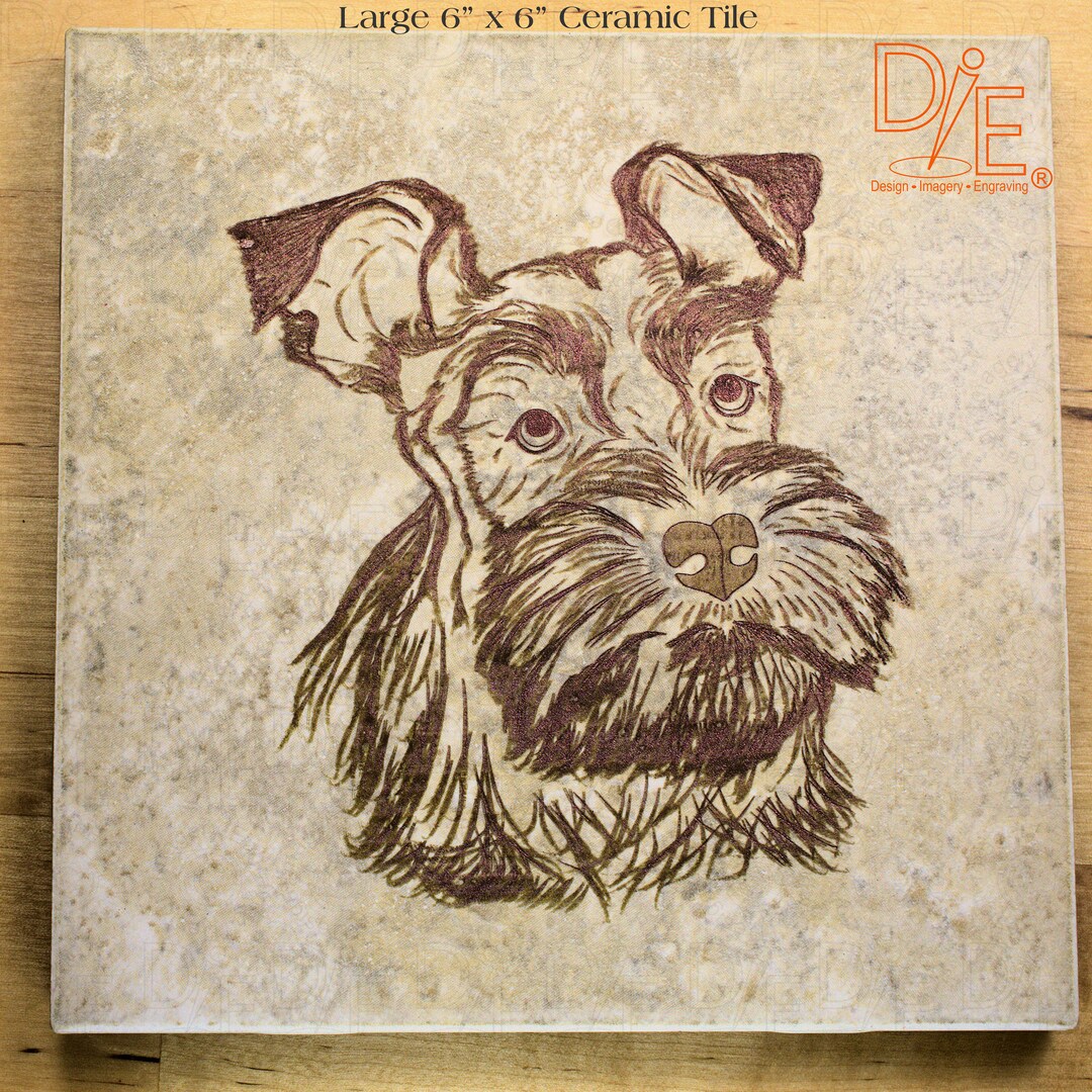 Schnauzer Dog 6x6 Ceramic Cork Backed Trivet Tile - Etsy