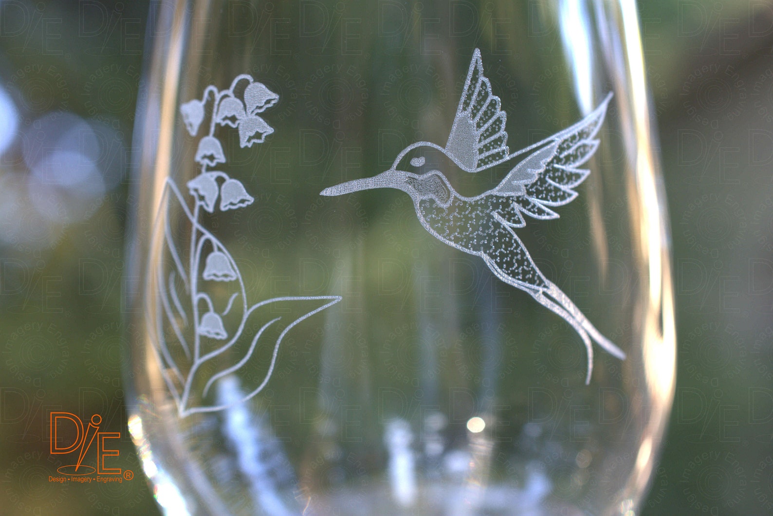 Hummingbird Wine Glasses Set of 4 Optional Personalization | Etsy