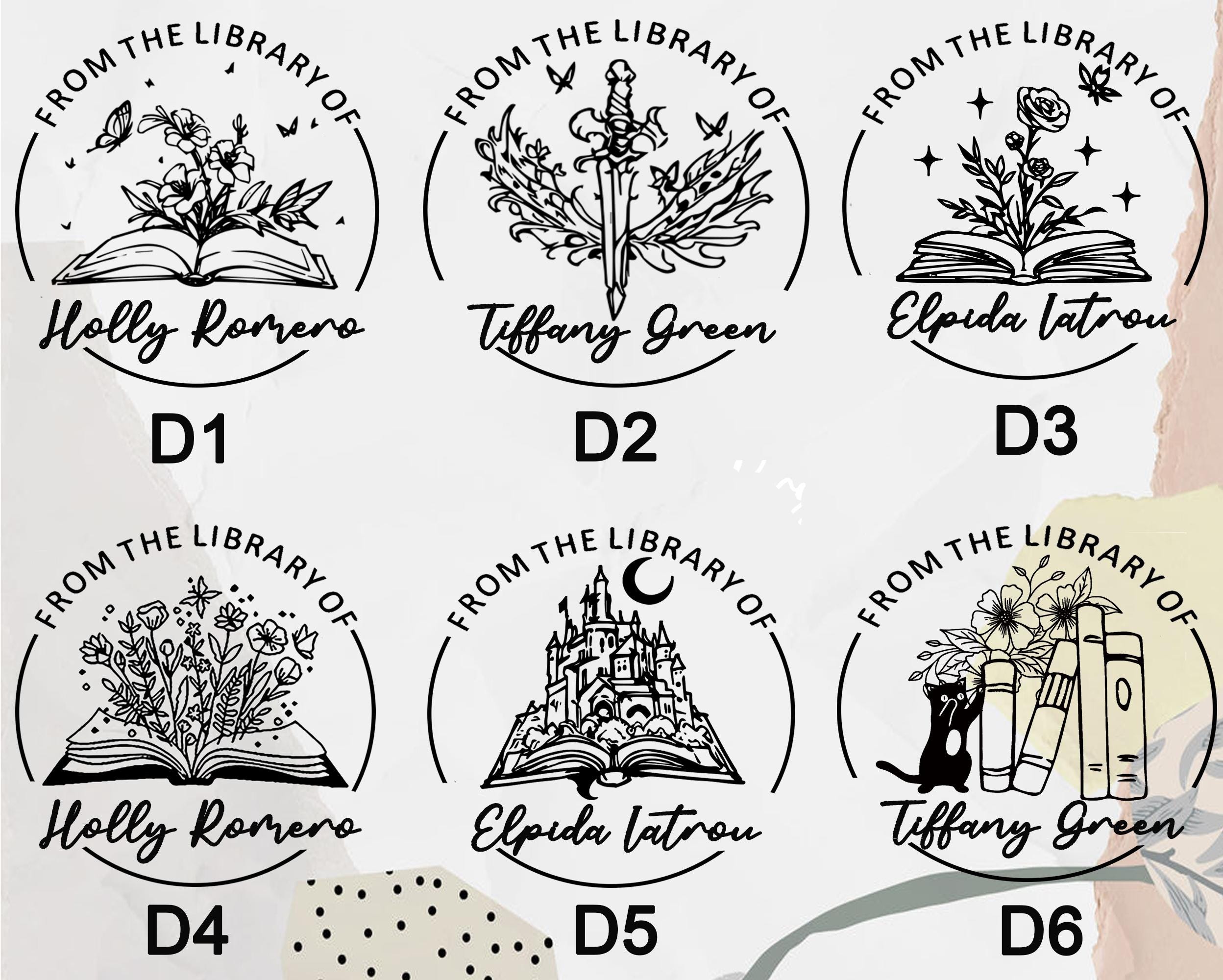 Custom Library Stamp,personalized Flower Stamp,self-inking Book Stamp ...