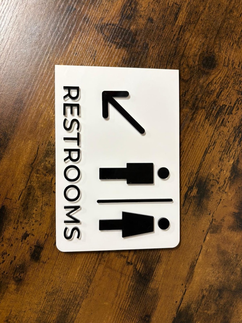 Modern Acrylic Restroom Sign | A5 Bathroom WC Sign - Etsy