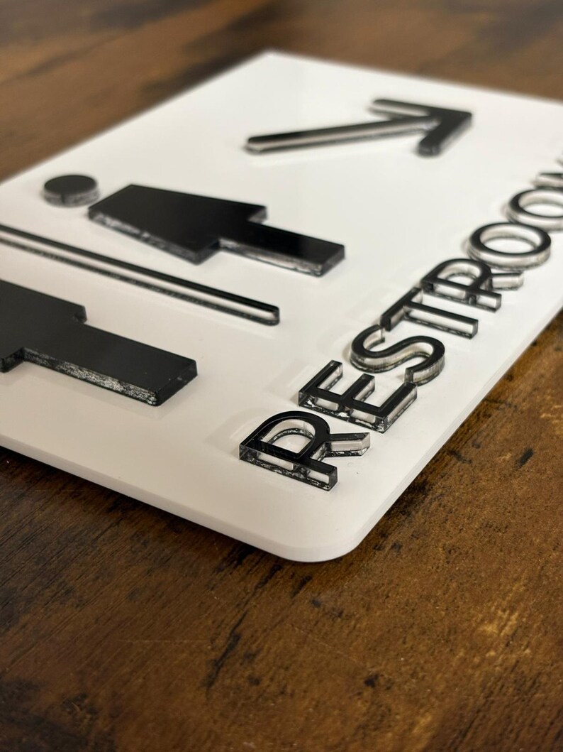 Modern Acrylic Restroom Sign | A5 Bathroom WC Sign - Etsy