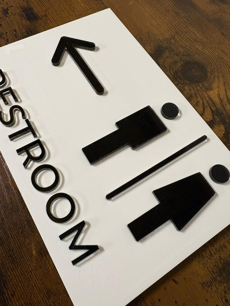 Modern Acrylic Restroom Sign | A5 Bathroom WC Sign - Etsy