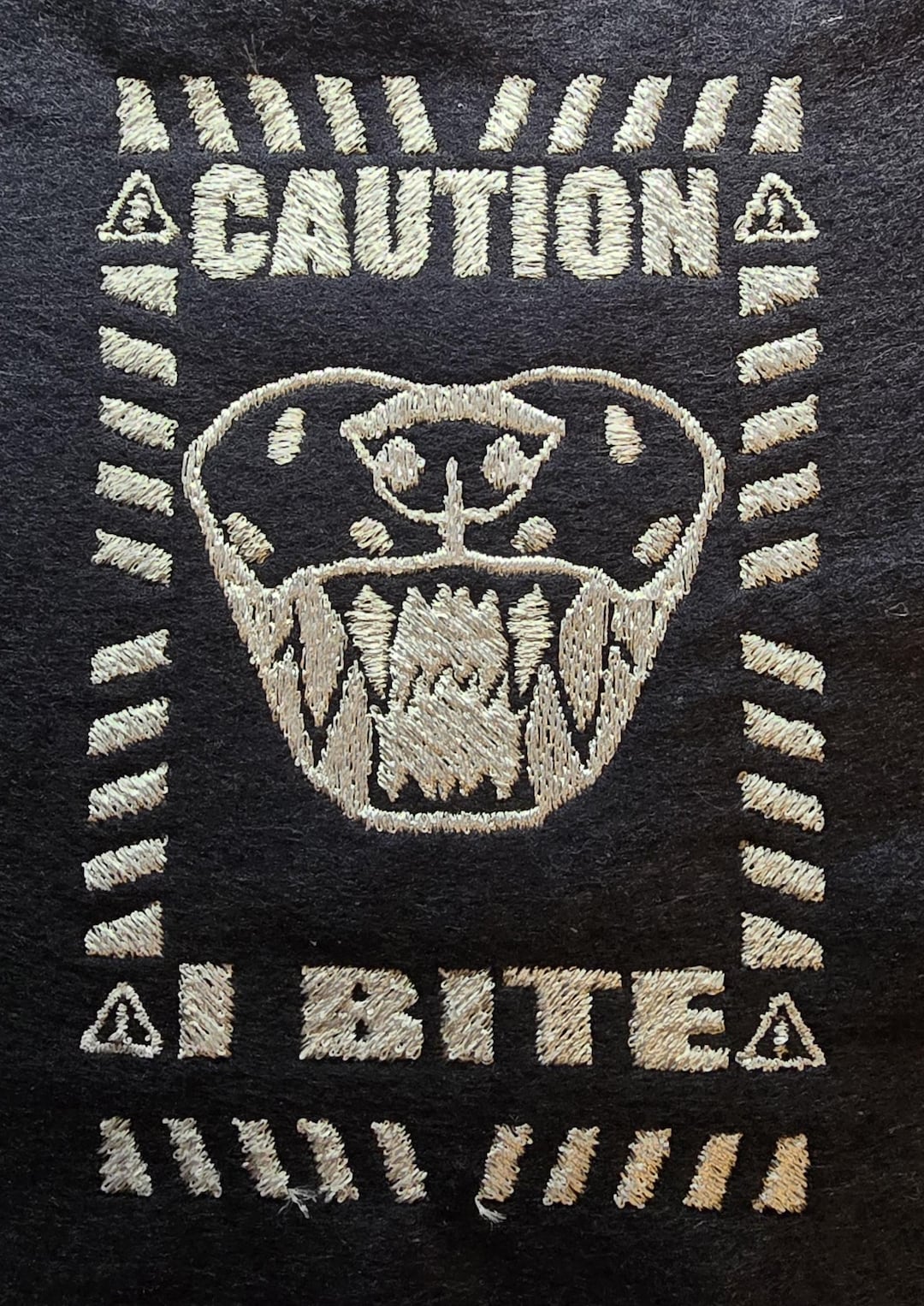 Caution I Bite Patch, Furry Patch, Hyena Furry Patches, Fursuit ...
