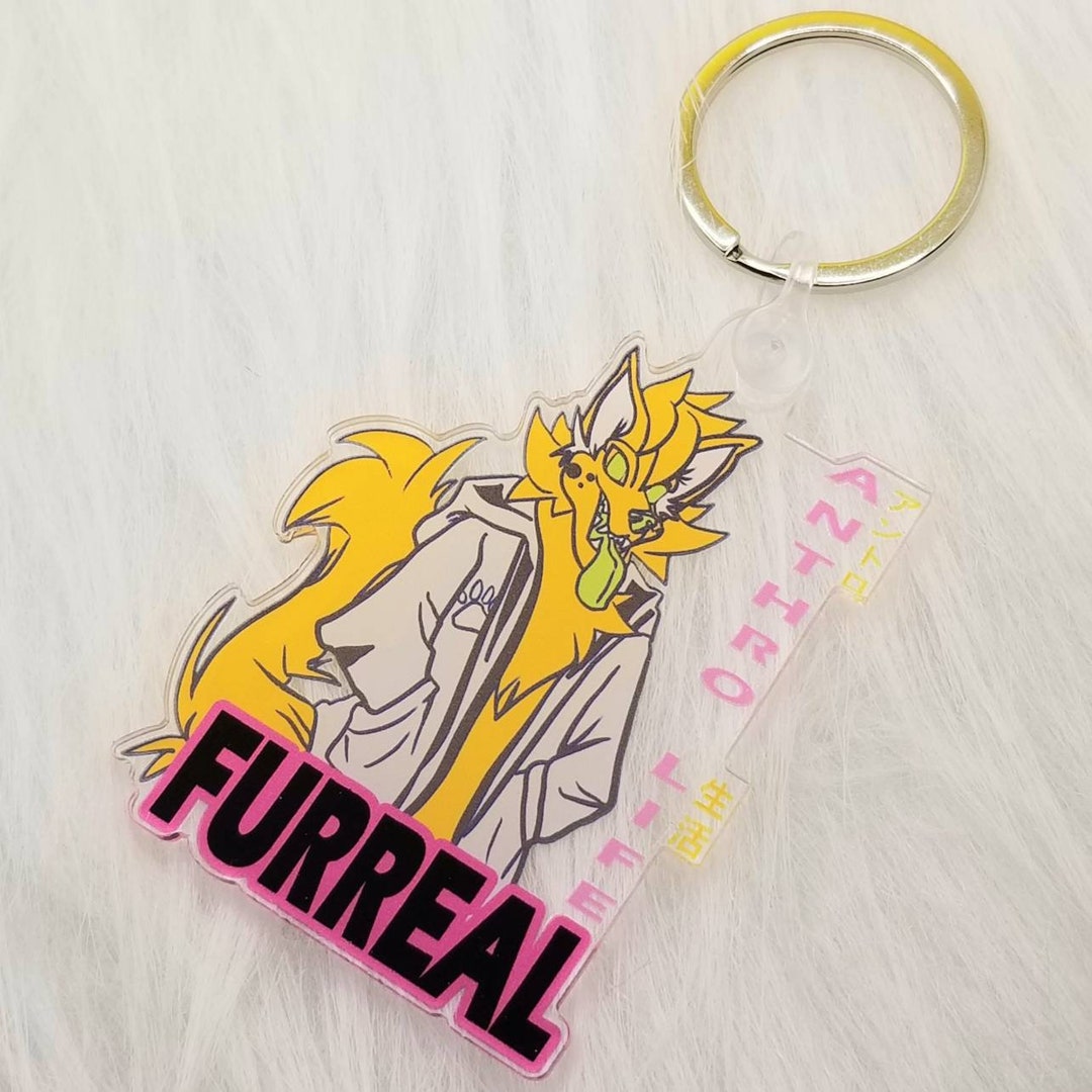 Furry Keychain, Anthro Life Keyring, Furry Badge, Furry Merch, Fursuit ...