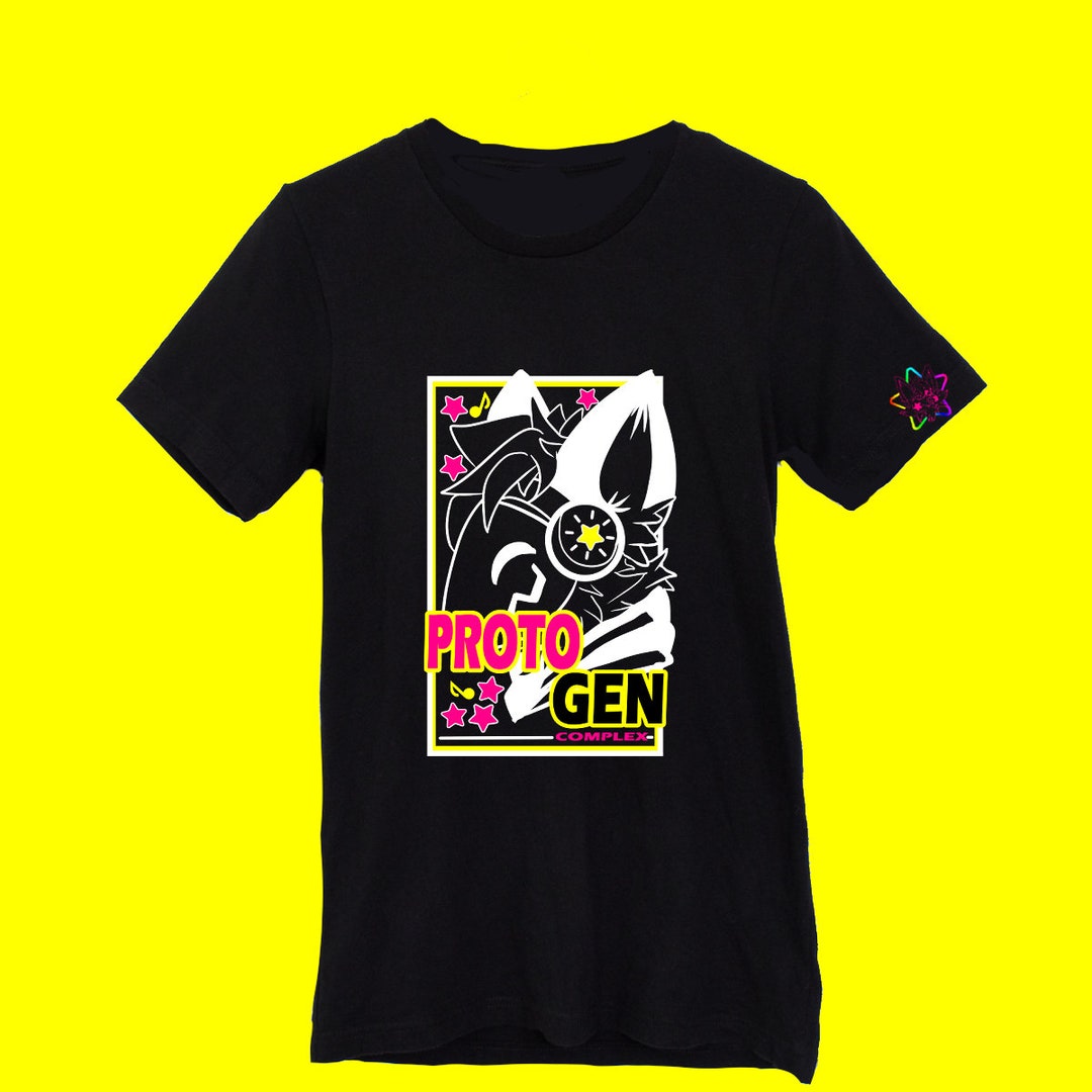 Neon Protogen DJ T-shirt: Furry Pride Apparel - Etsy