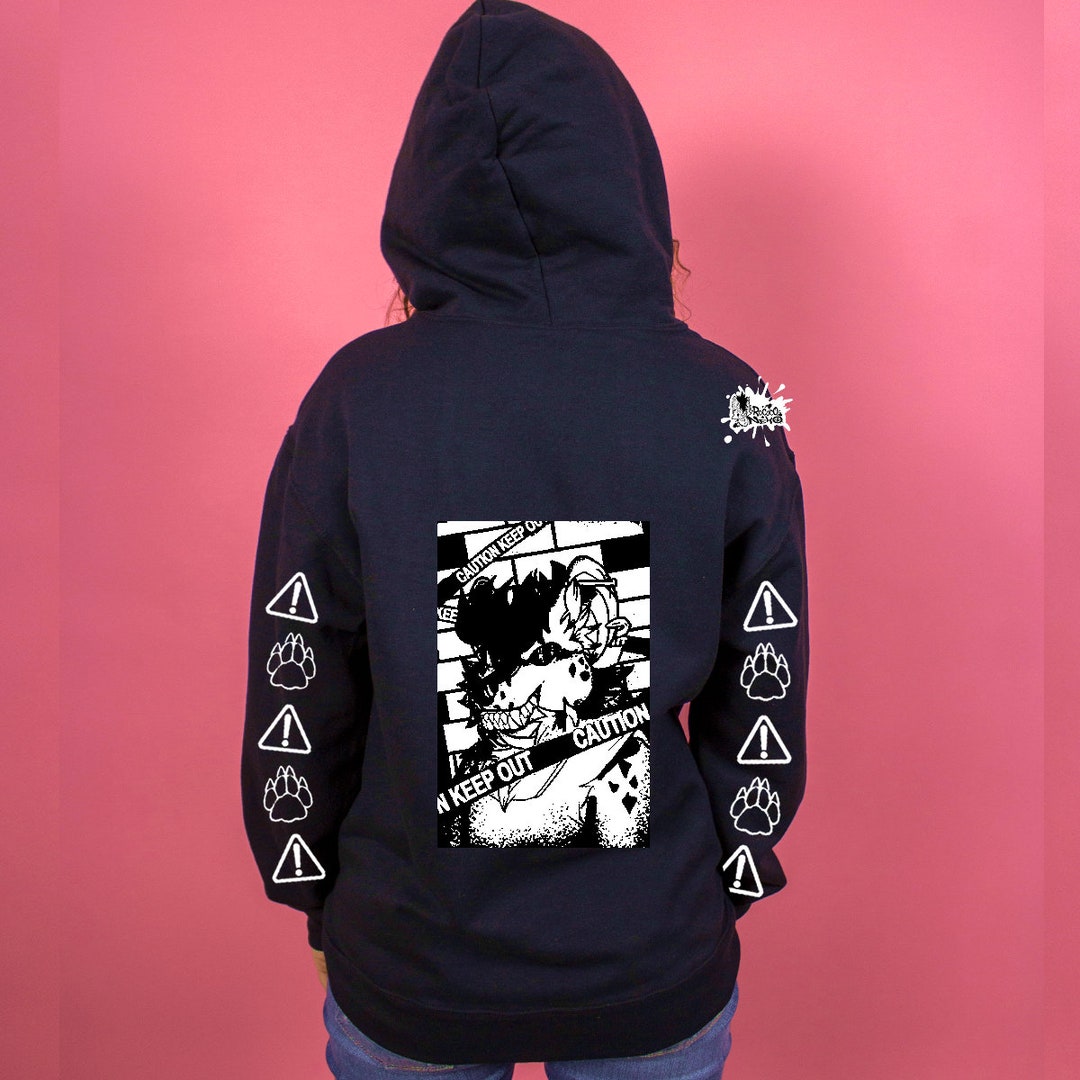 Furry Hoodie Zip, Yeen Hyena Furry Sweater, Laughing Hyena Fursona ...