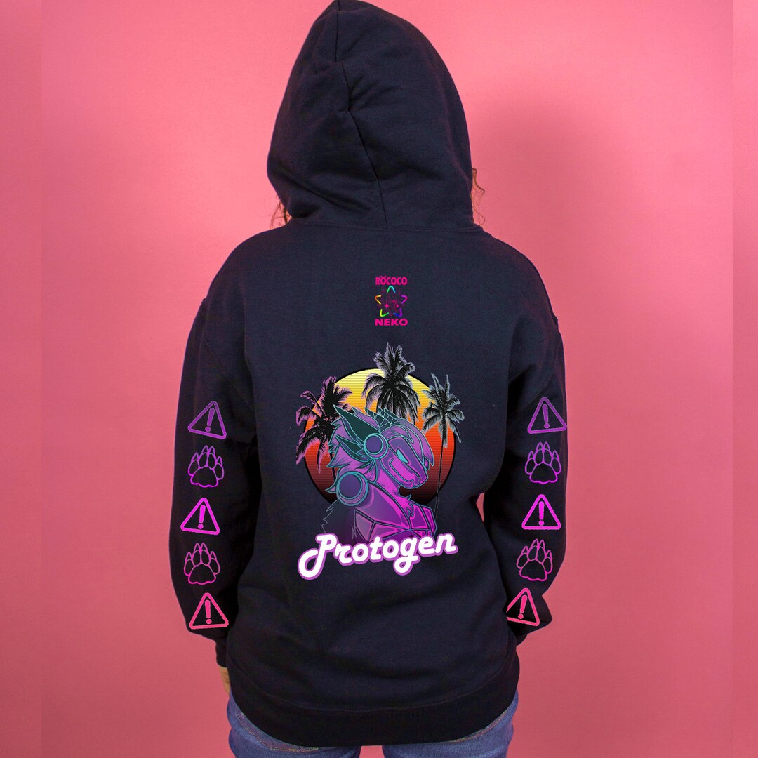 Protogen Furry Hoodie Zip, Fursona Hoodie Shirt, Furry Shirts and Tank ...