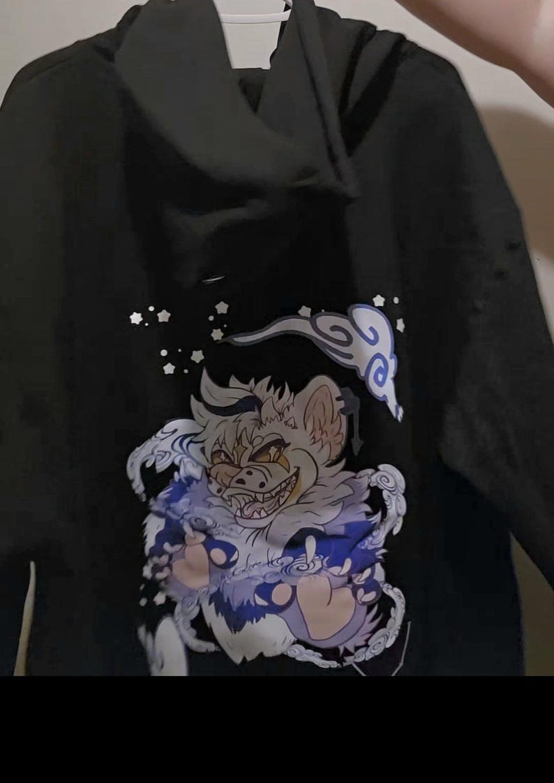 Custom Fursona Graphic Hoodie: Furry Art Commission, Fursona Fursuit ...