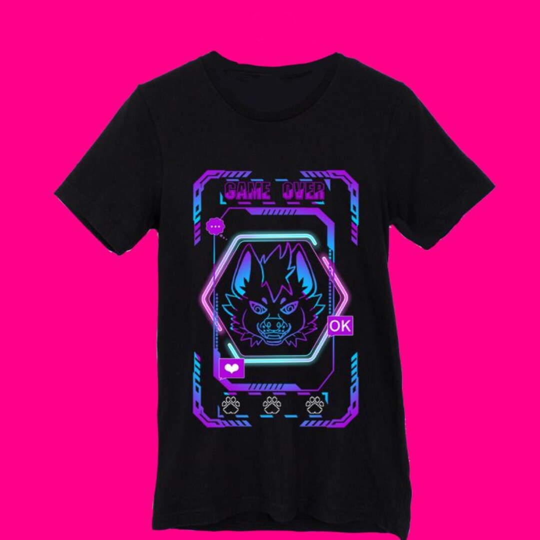 Arcade Game Over Furry T-shirt: Original Art Anthro Apparel - Etsy