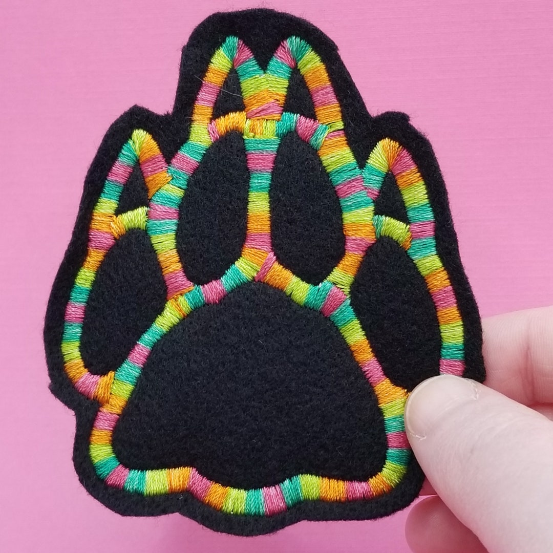 Furry Patch Wolf Paw Print Patch Custom Fursona Badge - Etsy