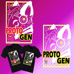 Neon Protogen DJ T-shirt: Furry Pride Apparel - Etsy