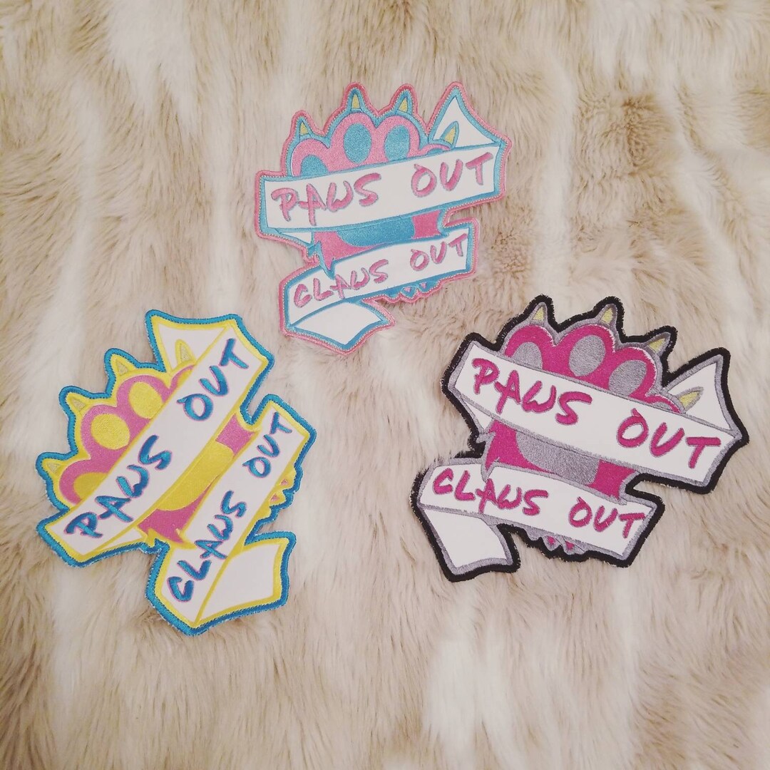 Furry Patch, Furrybpride Flag Patches, Toe Beans Paws Out Claws Out ...