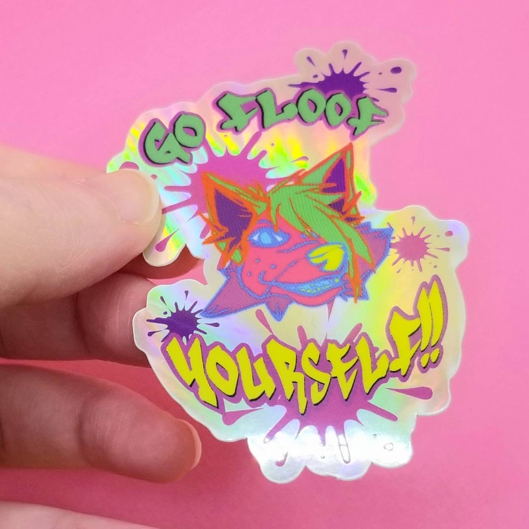 Furry Sticker, Furry Badge, Holo Graphic Furry Oc Stickers, Fursona ...