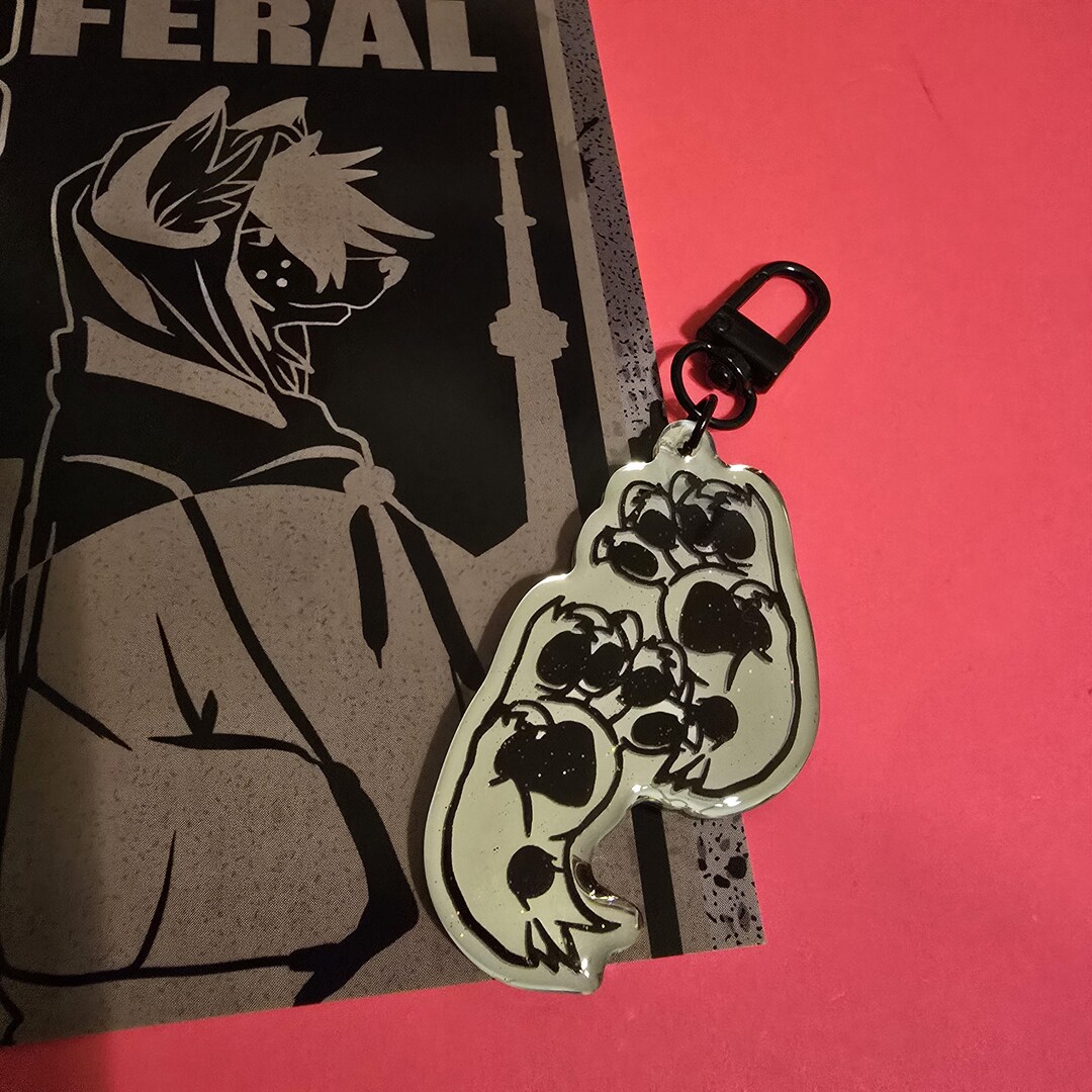 Furry Paws Keychain, Acrylic Furry Charm, Furry Lanyard, Furry Car ...