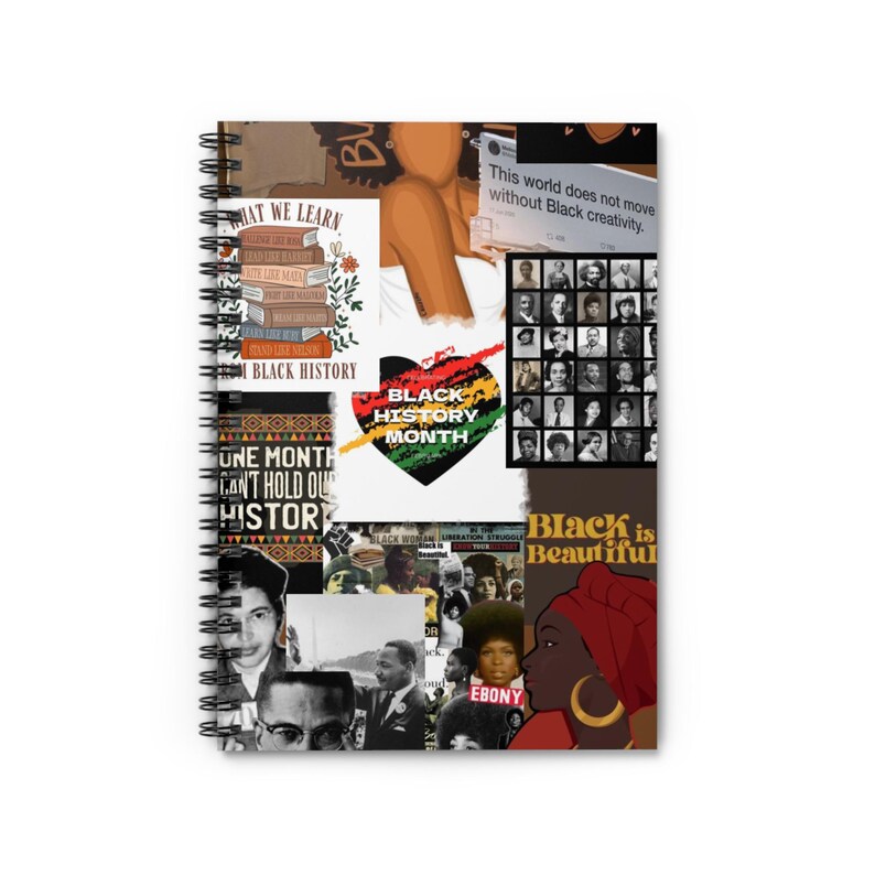 Black History Month Collage Spiral Notebook /ruled Journal for Study ...
