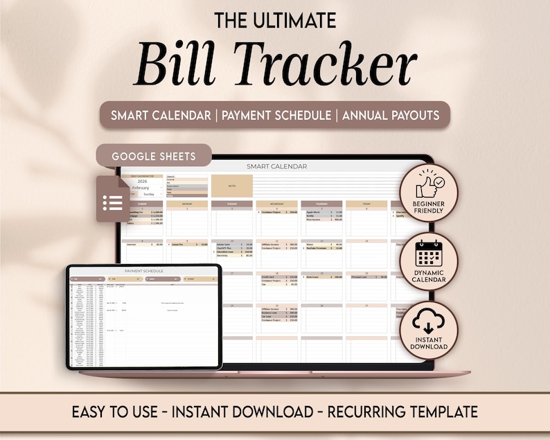 Bll Tracker Google Sheet Spreadsheet Bill Payment Tracker Personal ...