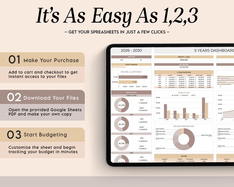 Ultimate Bookkeeping Spreadsheet Template Google Sheets Sales Tax ...