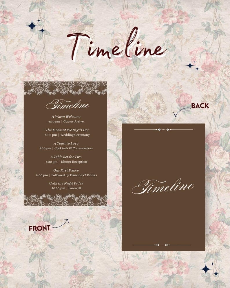 Vintage Lace Wedding Invitation Template, Elegant Brown Invite ...
