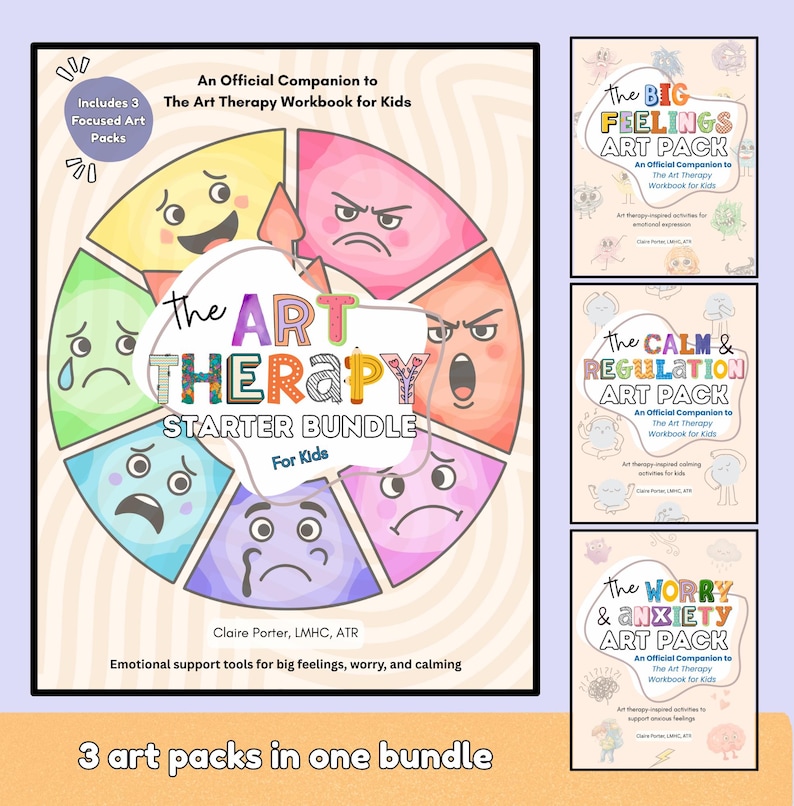 Art Therapy Starter Bundle for Kids | Emotional Regulation and Anxiety ...